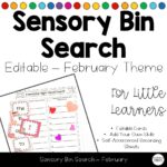 February Sensory Bin Task Cards - EDITABLE | Math Literacy Phonics ...