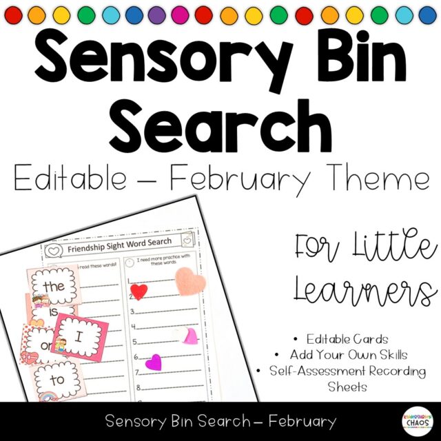 February Sensory Bin Task Cards - EDITABLE | Math Literacy Phonics ...