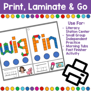 CVC Words Pattern Block Mats For Little Learners - Kindergarten Chaos