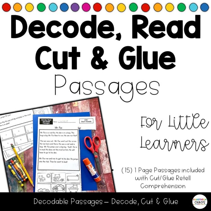 Decodable Reading Passages For Little Learners - Kindergarten Chaos ...
