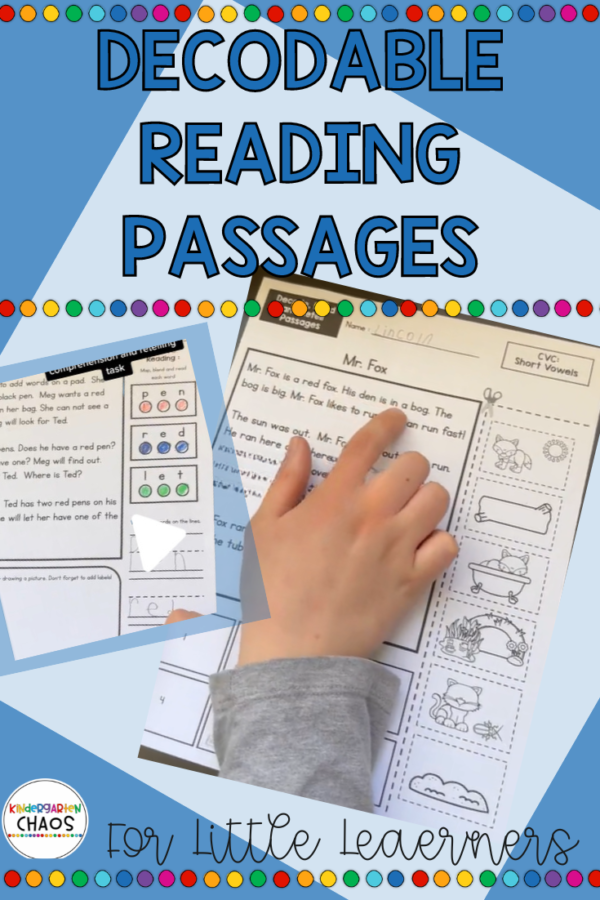 Decodable Reading Passages For Little Learners - Kindergarten Chaos ...