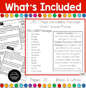 Decodable Reading Passages For Little Learners - Kindergarten Chaos ...