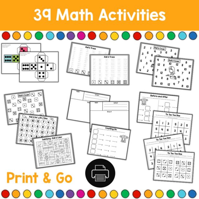 Dice Games Year Long Bundle | Number ID | Decomposing | Addition ...