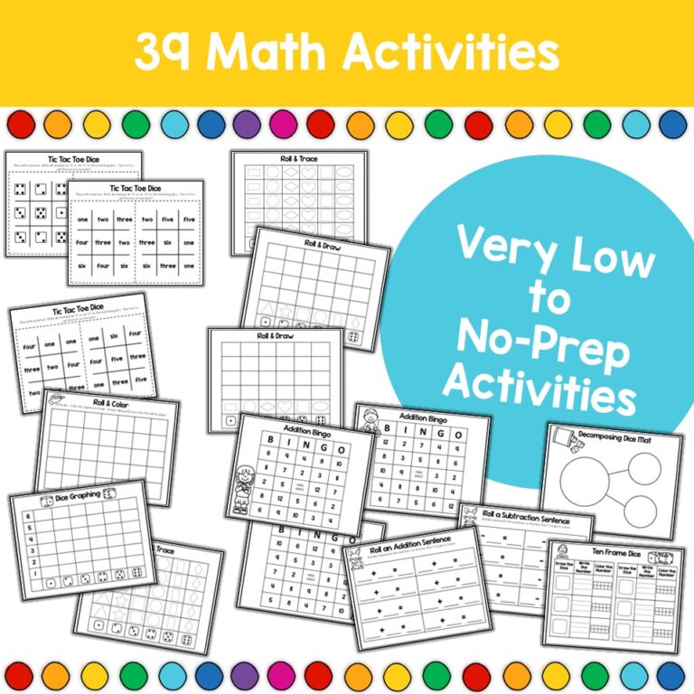 Dice Games Year Long Bundle | Number ID | Decomposing | Addition ...