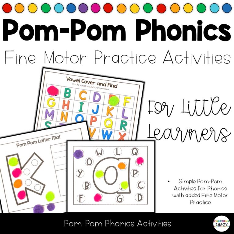 Pom Pom Fine Motor Phonics Activities - Kindergarten Chaos