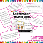 September Back to School Literacy Math Activities - Kindergarten Chaos