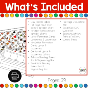 ELA Small Group Tool Kit - Kindergarten Chaos