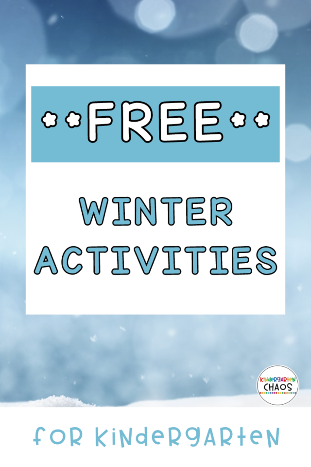 **Freebie** Winter Activities for Kindergarten - Kindergarten Chaos