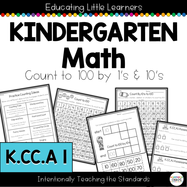 K.CC.A1 Count to 100 by 1's and 10's - Math - Kindergarten Chaos