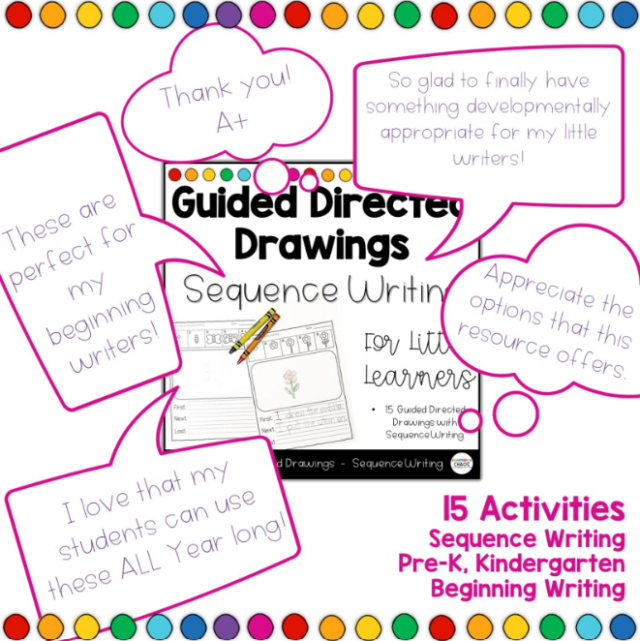 Guided Directed Drawings - Sequence Writing - Kindergarten Chaos