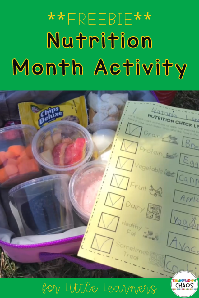 **FREEBIE** Nutrition Month Activity for Little Learners - Kindergarten ...