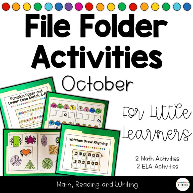 October File Folder Activities - Kindergarten Chaos