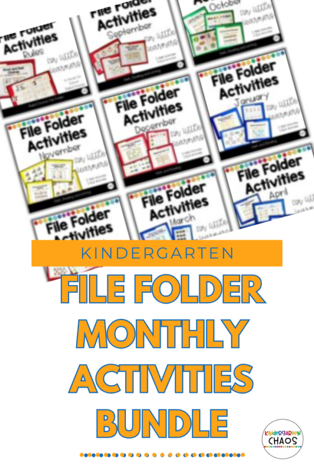 File Folder Monthly Activities Bundle for Kindergarten - Kindergarten Chaos