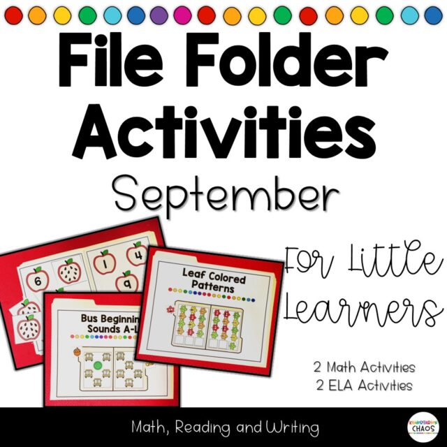 File Folder Activities - Kindergarten Chaos