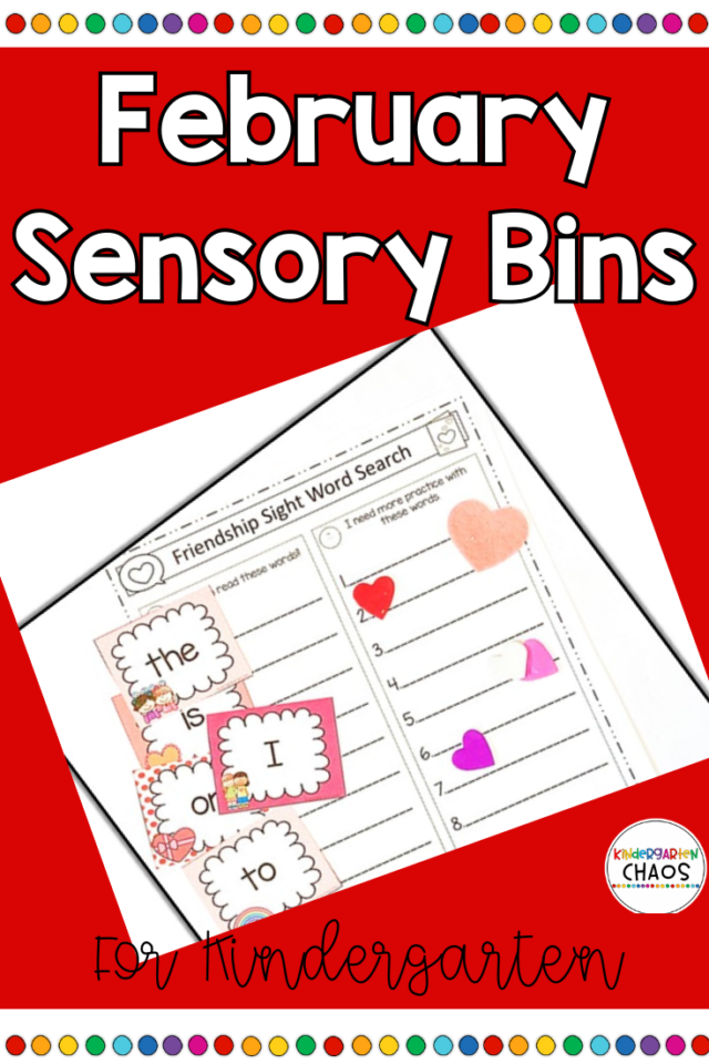 February Sensory Bins For Kindergarten - Kindergarten Chaos