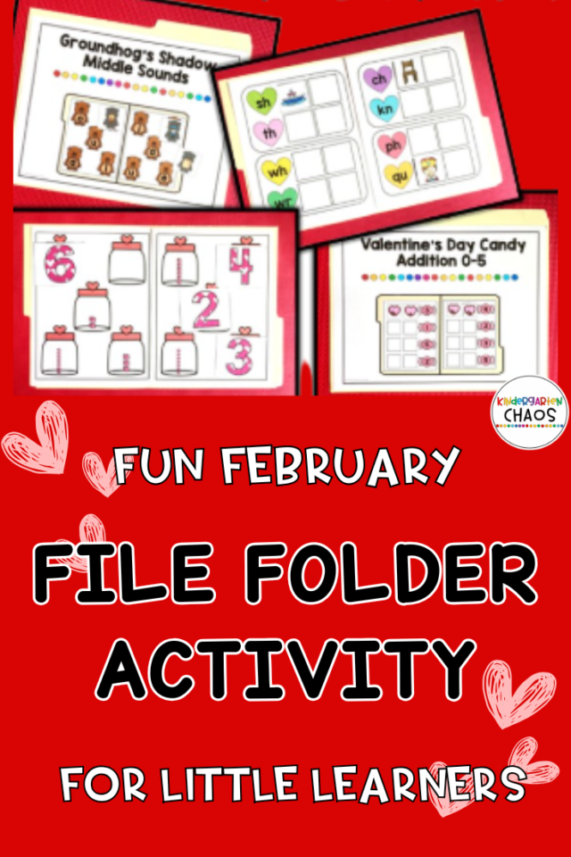 Fun February File Folder Activity for Little Learners - Kindergarten Chaos
