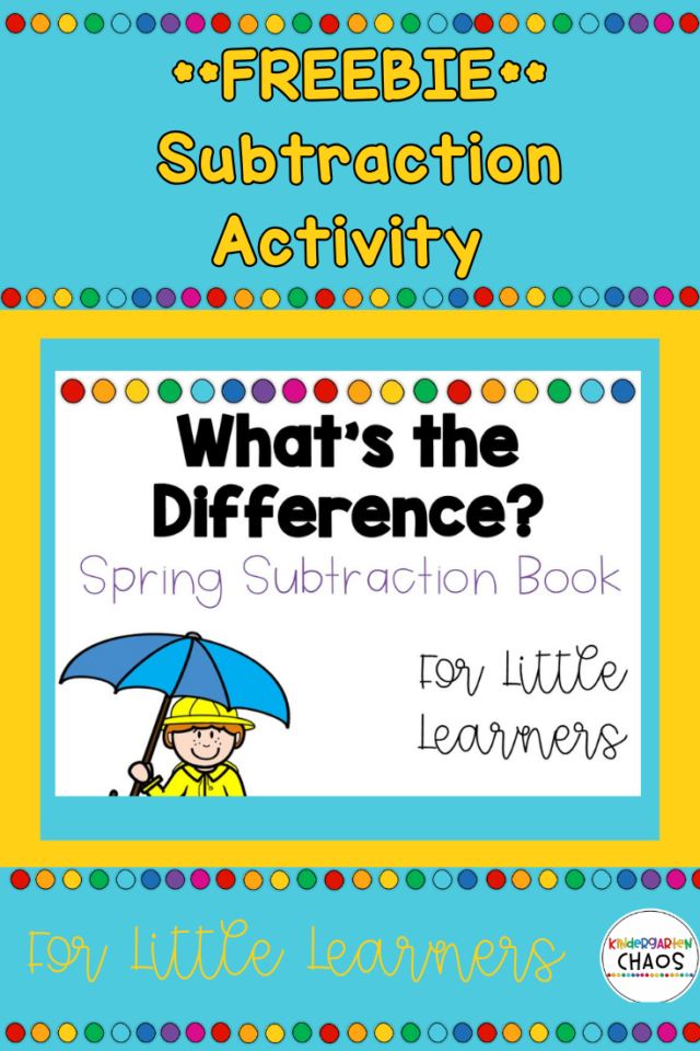 **FREEBIE** Subtraction Activity for Little Learners - Kindergarten Chaos