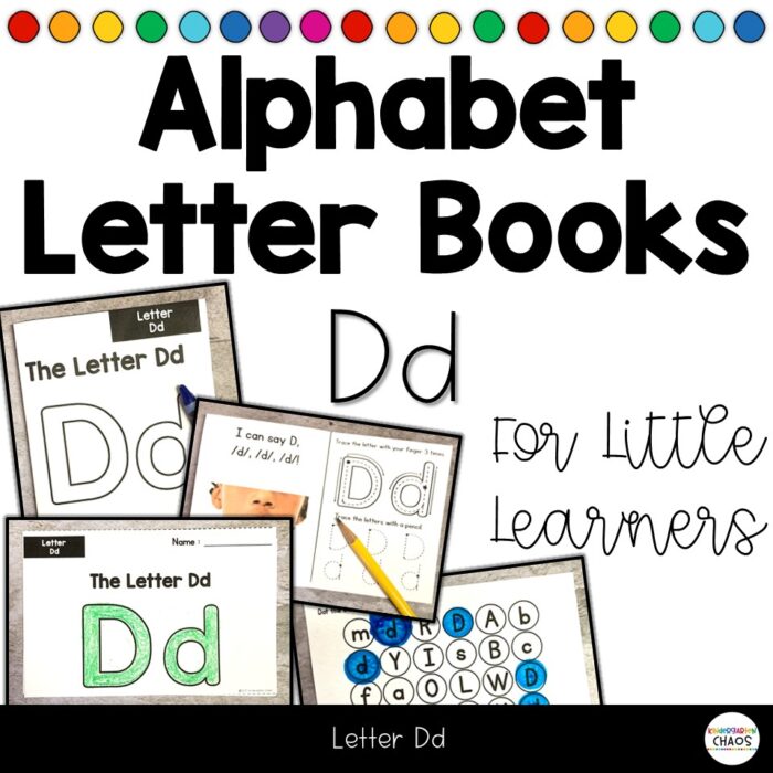 Alphabet Books- Letter Dd - Trace Write Beginning Sound - Kindergarten ...
