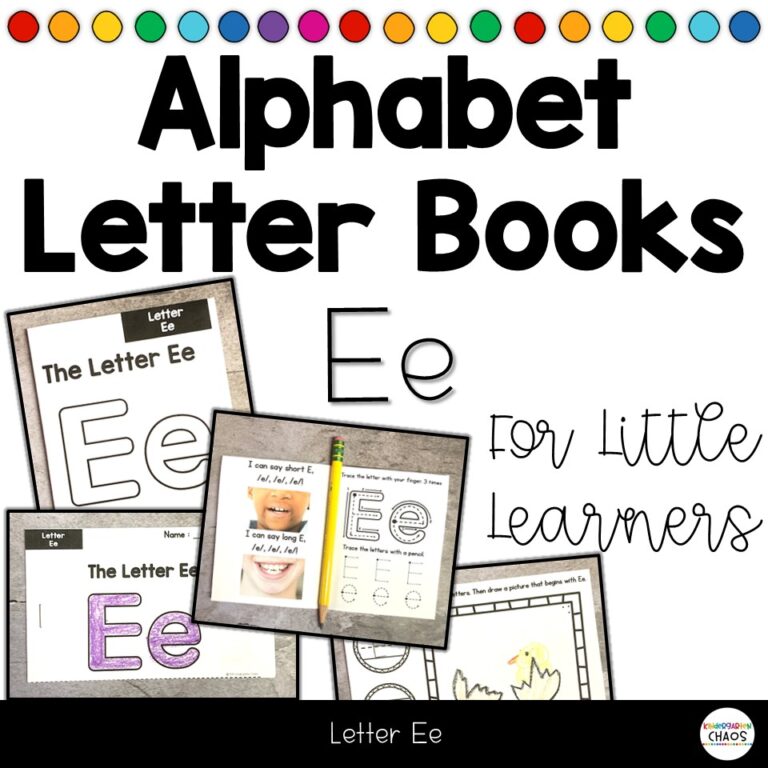 Alphabet Books-Letter Ee-Trace Write Beginning Sound - Kindergarten Chaos