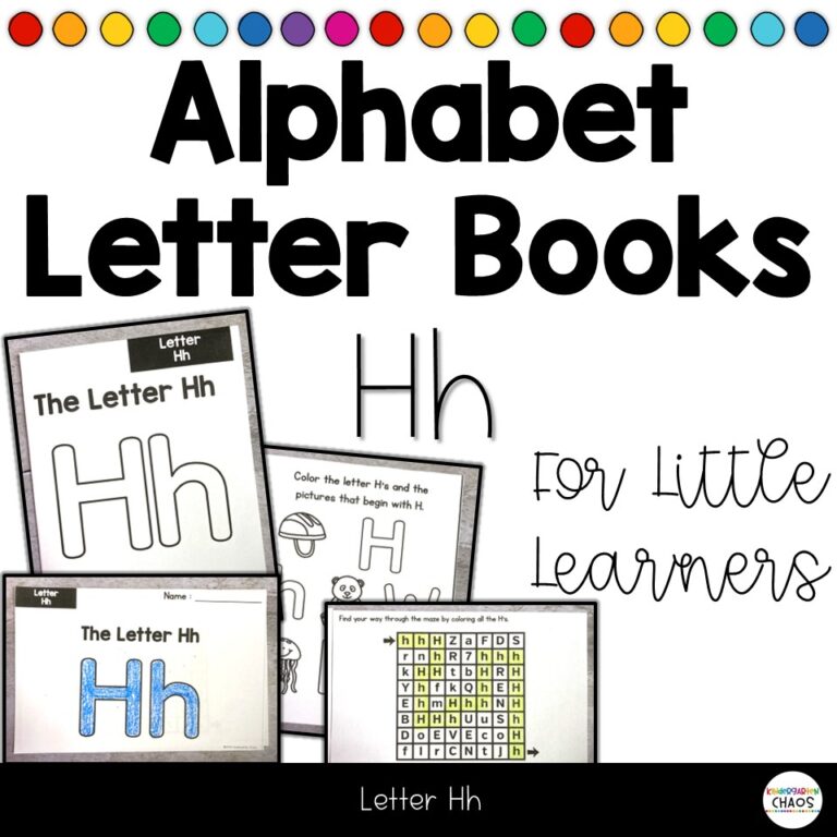 Alphabet Books- Letter Hh - Trace Write Beginning Sound - Kindergarten ...