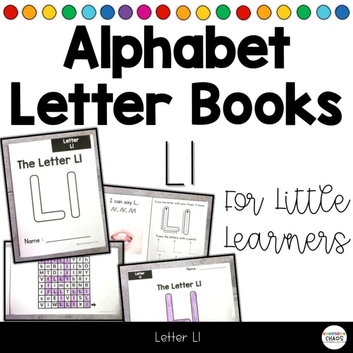 Alphabet Books- Letter Ll - Trace Write Beginning Sound - Kindergarten ...