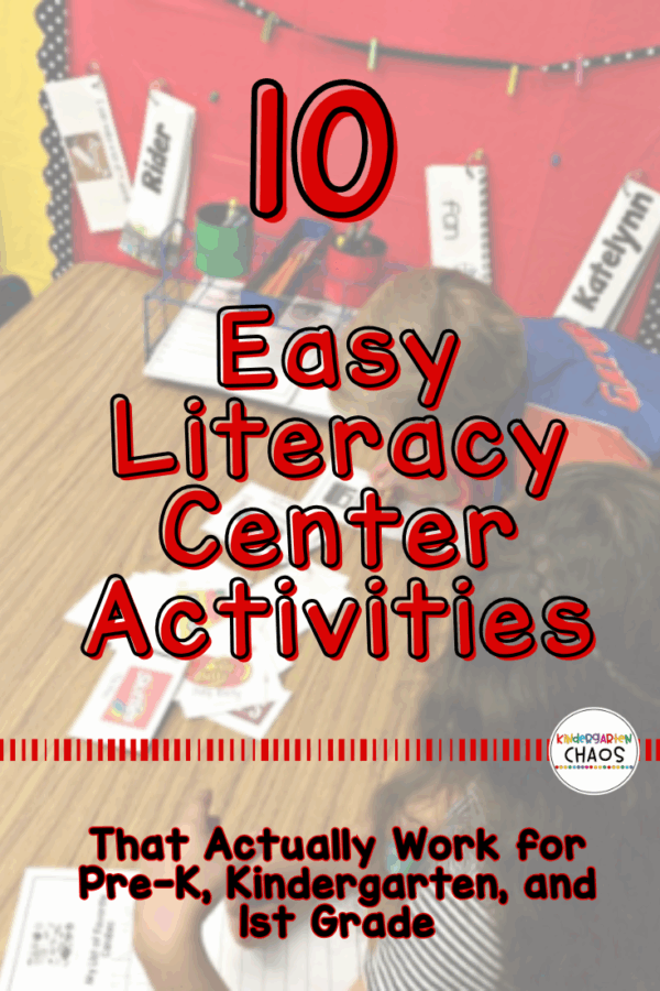 10 Easy Literacy Center Activities That Actually Work - Kindergarten Chaos